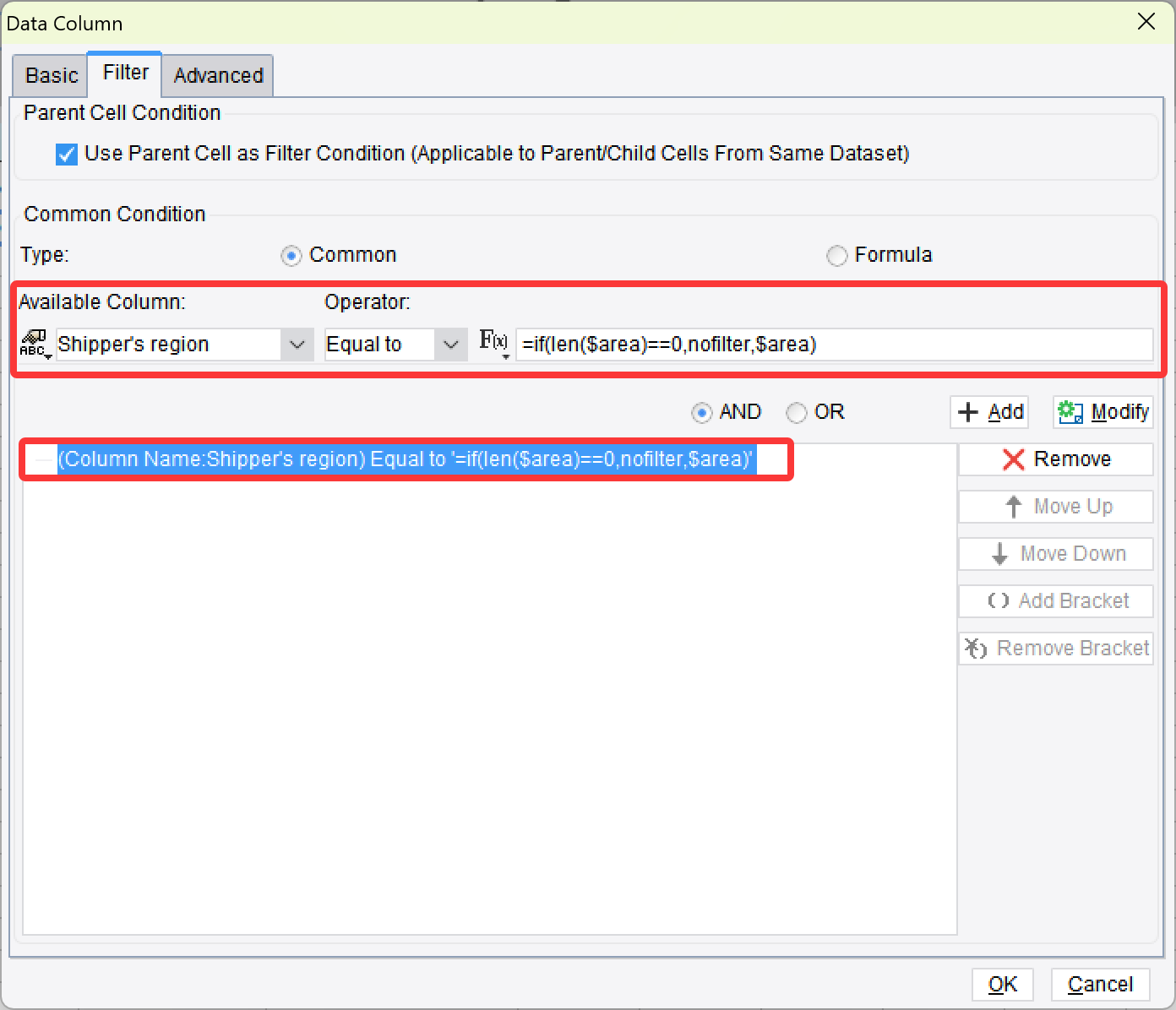 Common Filter Conditions for Data Column-FineReport Help Document