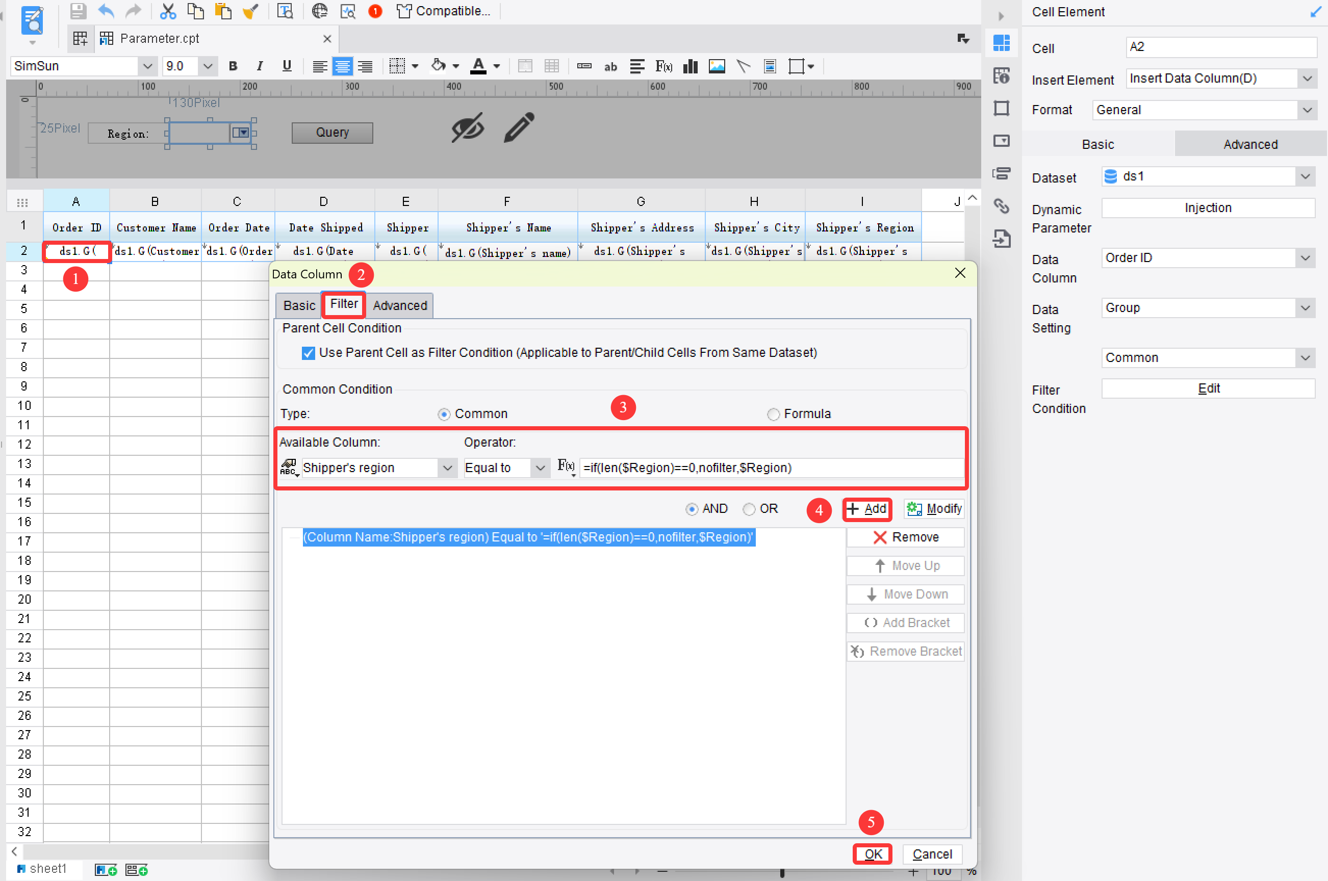 Selecting All Values When the Parameter Value is Empty in the Drop-down Box-FineReport Help Document