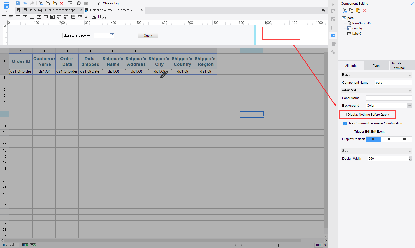 Selecting All Values When the Parameter Value is Empty in the Drop-down Checkbox-FineReport Help ...