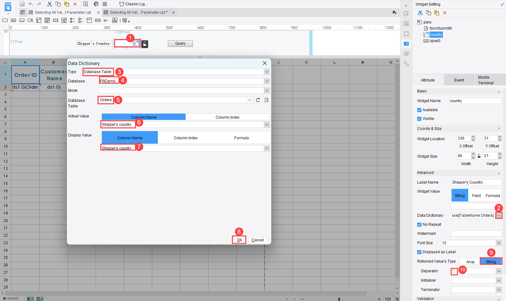 Selecting All Values When the Parameter Value is Empty in the Drop-down Checkbox-FineReport Help ...
