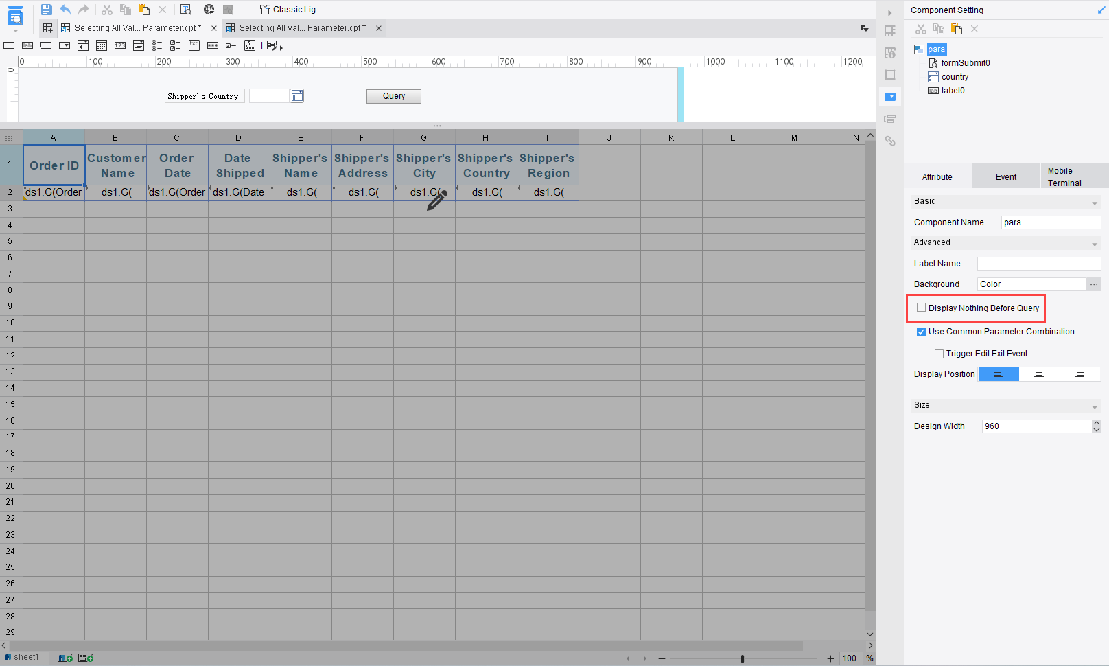 Selecting All Values When the Parameter Value is Empty in the Drop-down Checkbox-FineReport Help ...