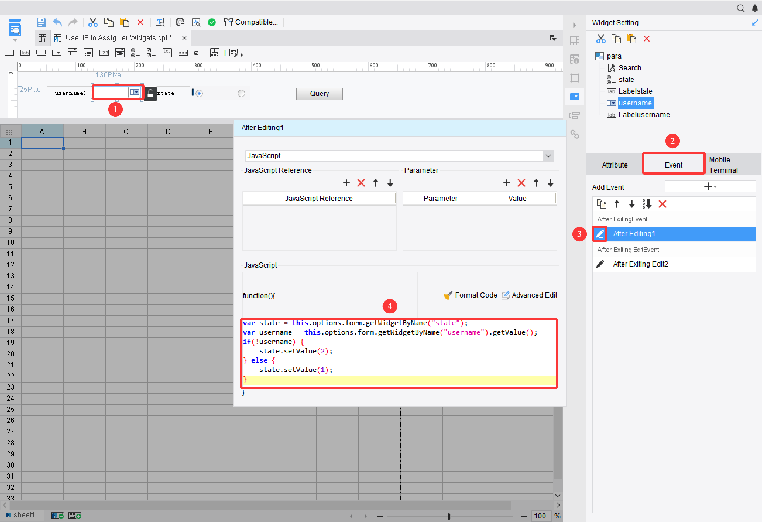 Assigning Values to Parameter Widgets by JS-FineReport Help Document