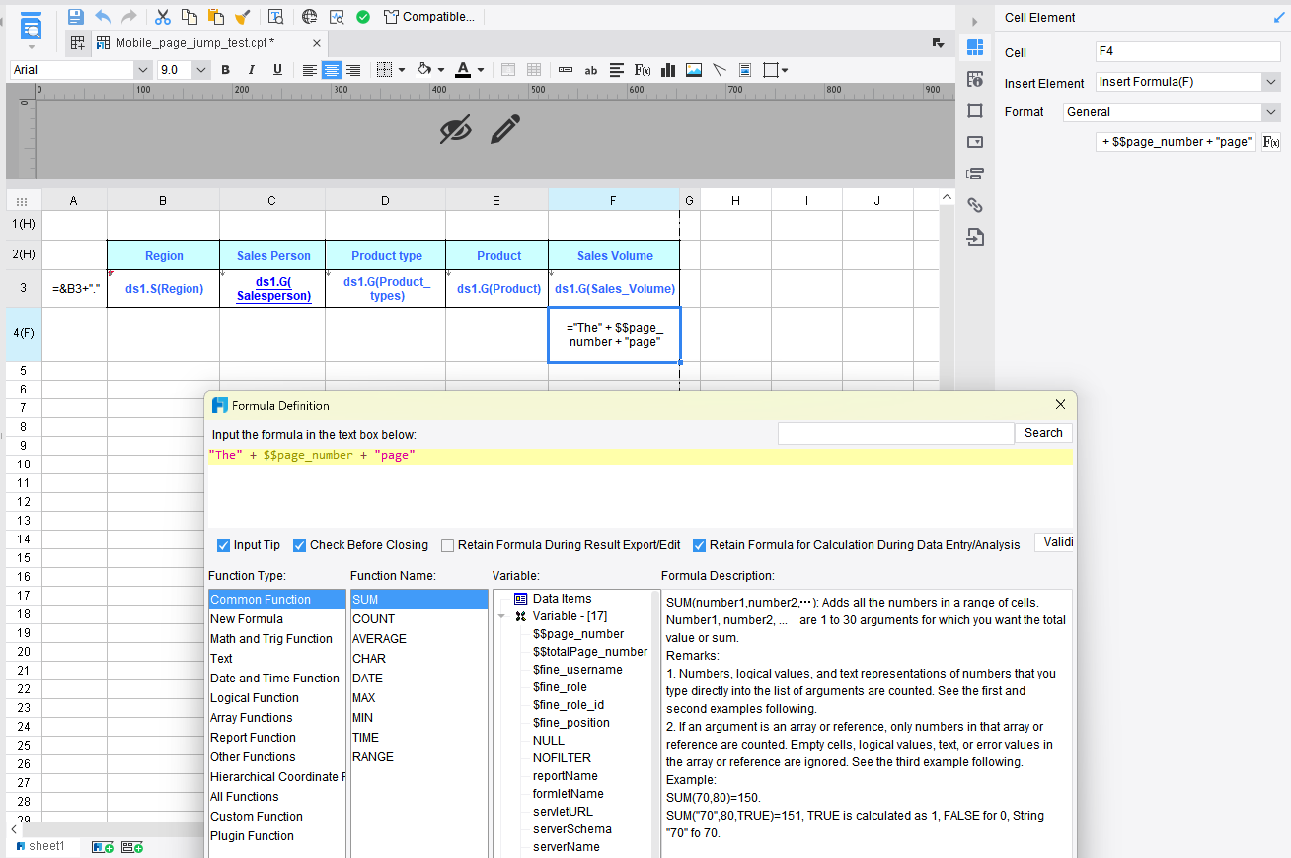 [General] Returning to the Original Page After Data Drilling by JS-FineReport Help Document