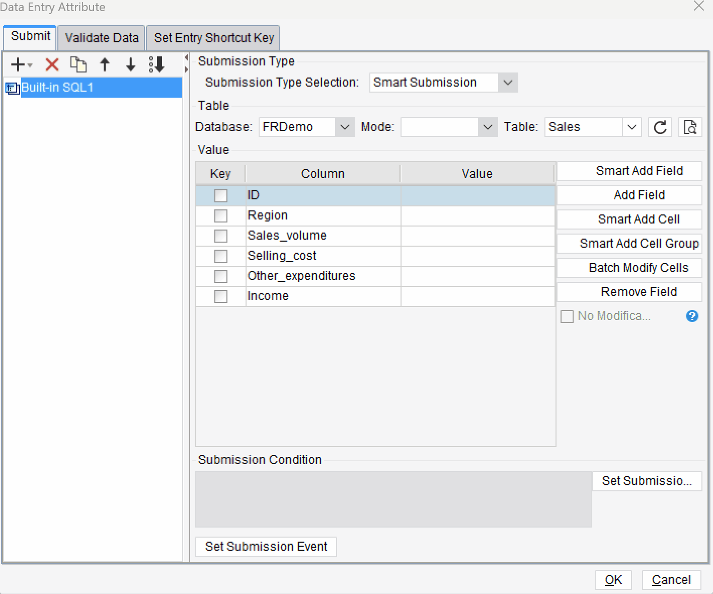 Value Processing for Built-in SQL Submissions-FineReport Help Document