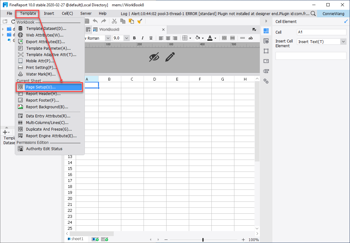 Page Setting-FineReport Help Document