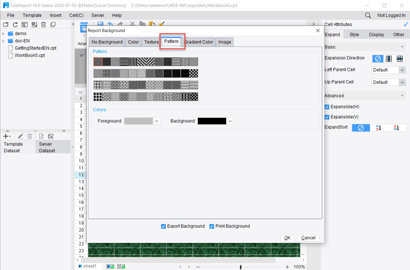 Report Background-FineReport Help Document