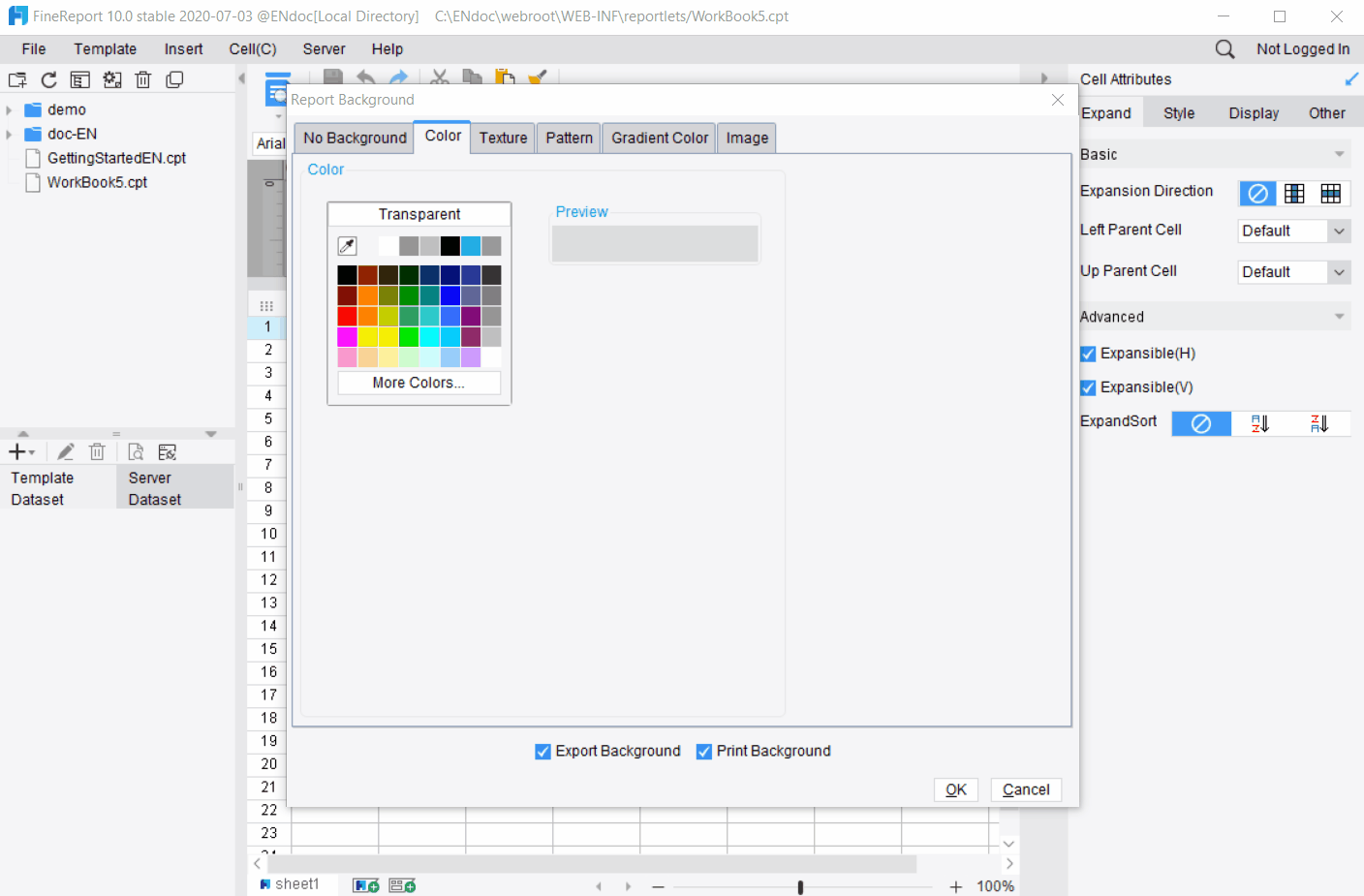 Report Background-FineReport Help Document