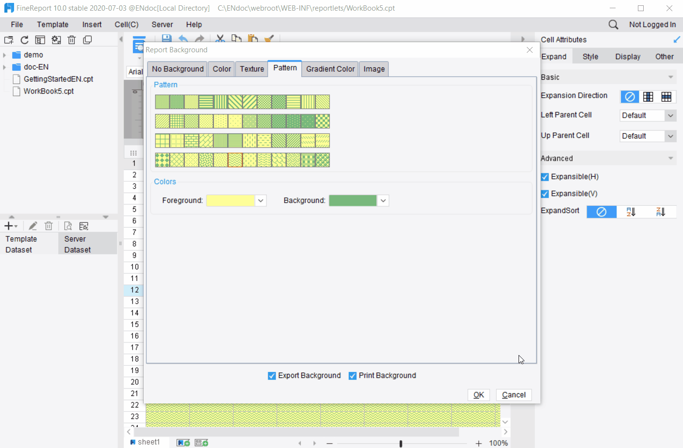 Report Background-FineReport Help Document
