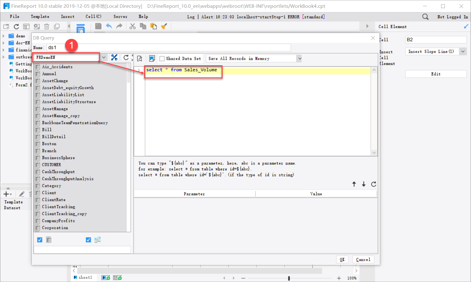 Insert Slope Lines-FineReport Help Document