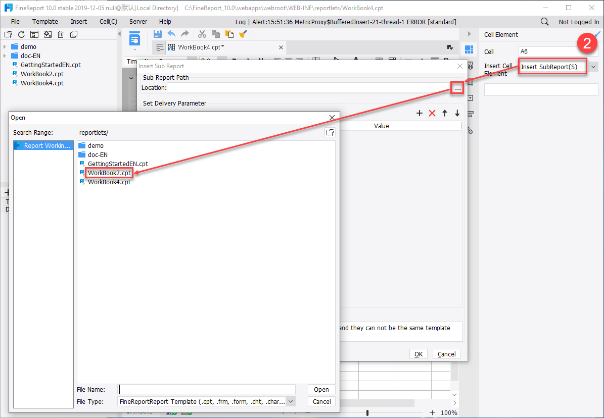 Insert Sub Reports-FineReport Help Document