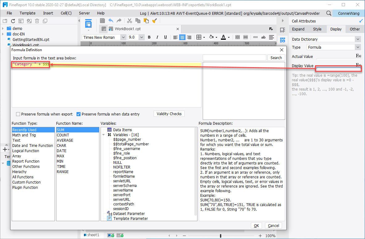 Data Dictionary-FineReport Help Document