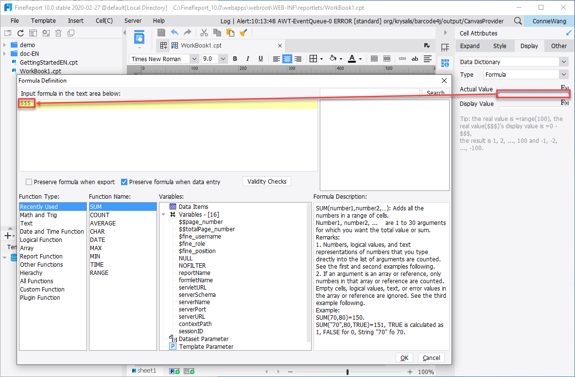 Data Dictionary-FineReport Help Document