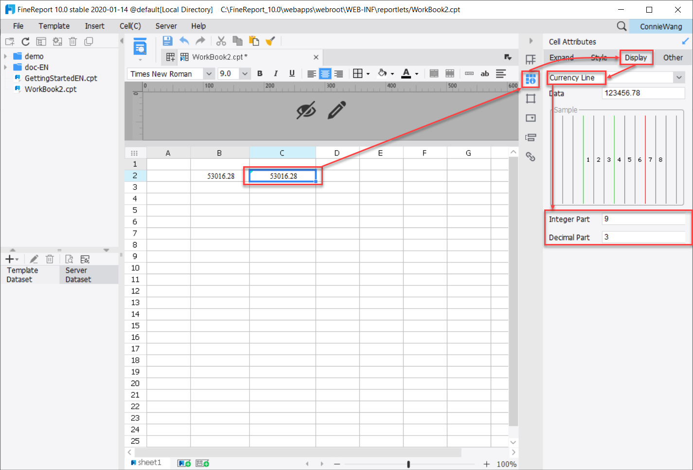 Amount Line-FineReport Help Document