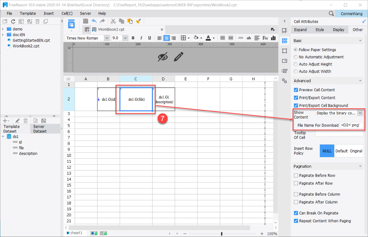 Display Cell Content-FineReport Help Document