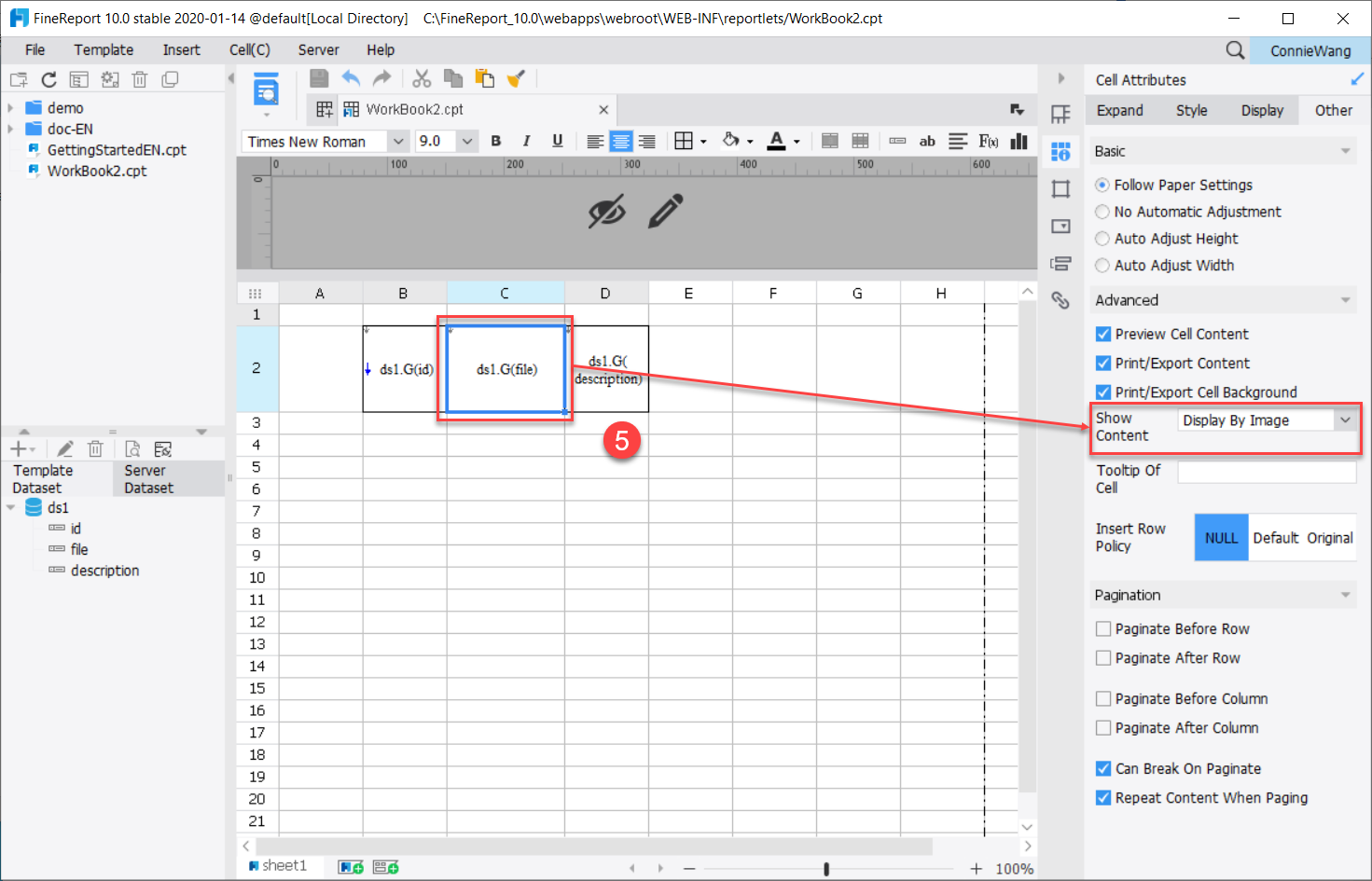 Display Cell Content-FineReport Help Document