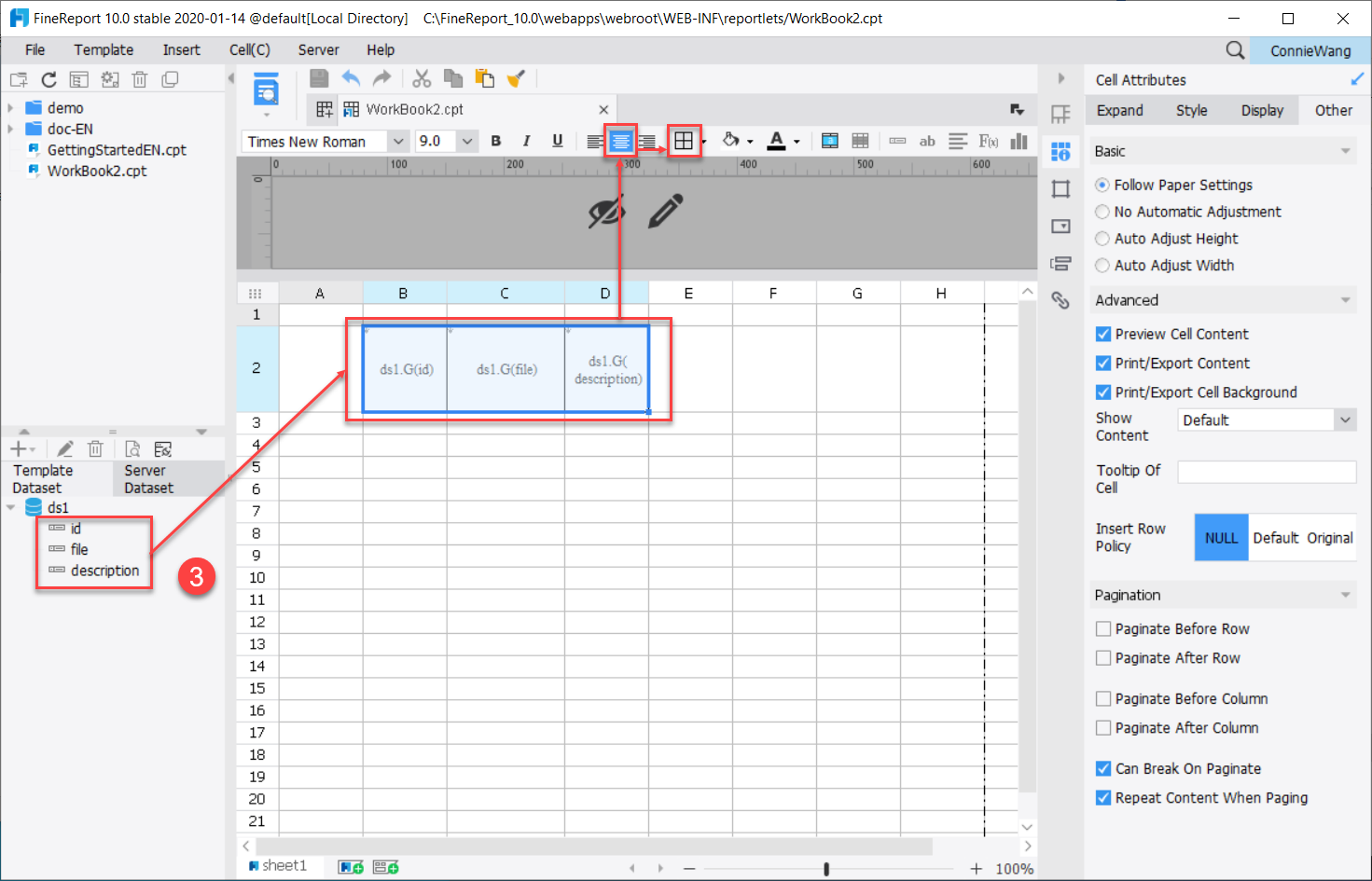 Display Cell Content-FineReport Help Document
