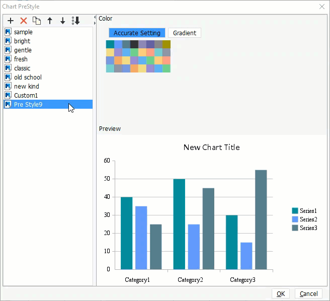 Predefined Chart Colors-FineReport Help Document