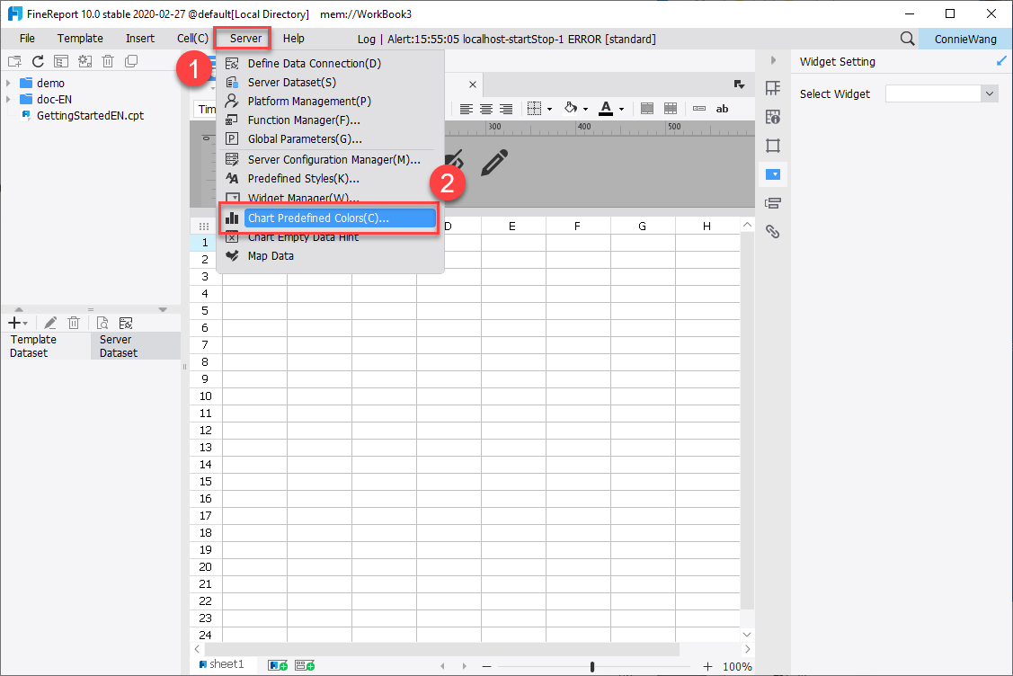 Predefined Chart Colors-FineReport Help Document