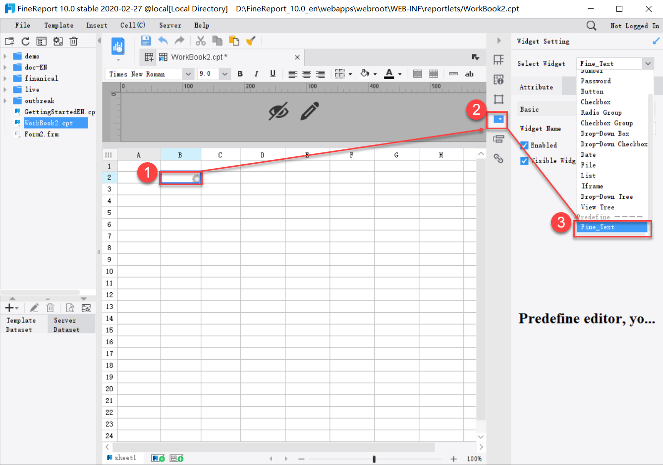 Widget Manager-FineReport Help Document