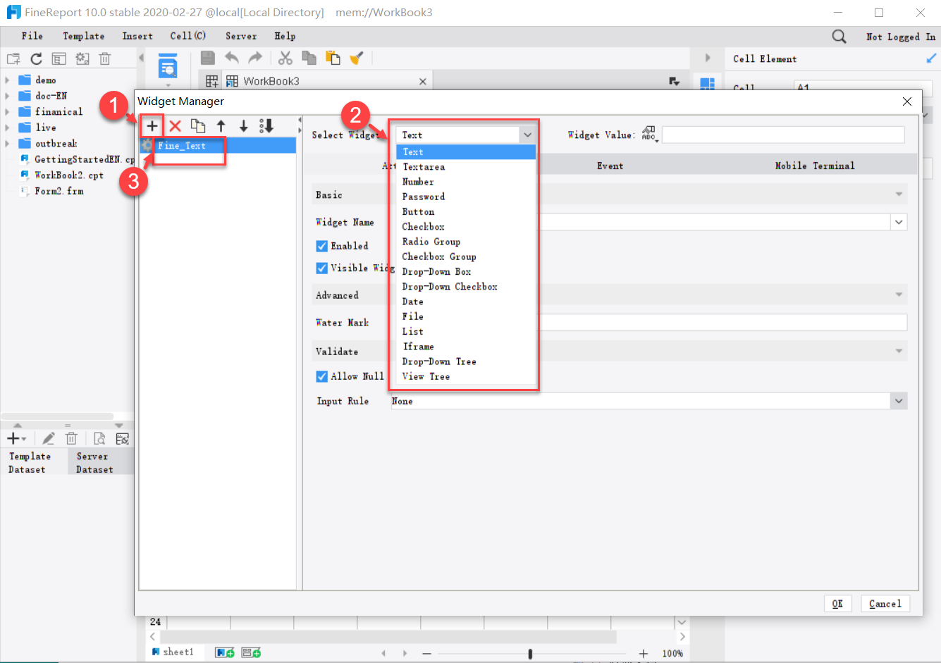 Widget Manager-FineReport Help Document