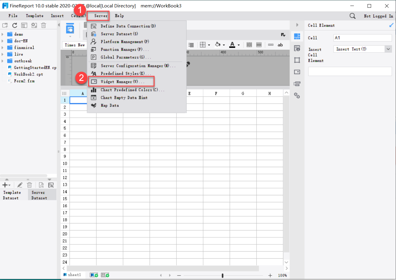 Widget Manager-FineReport Help Document