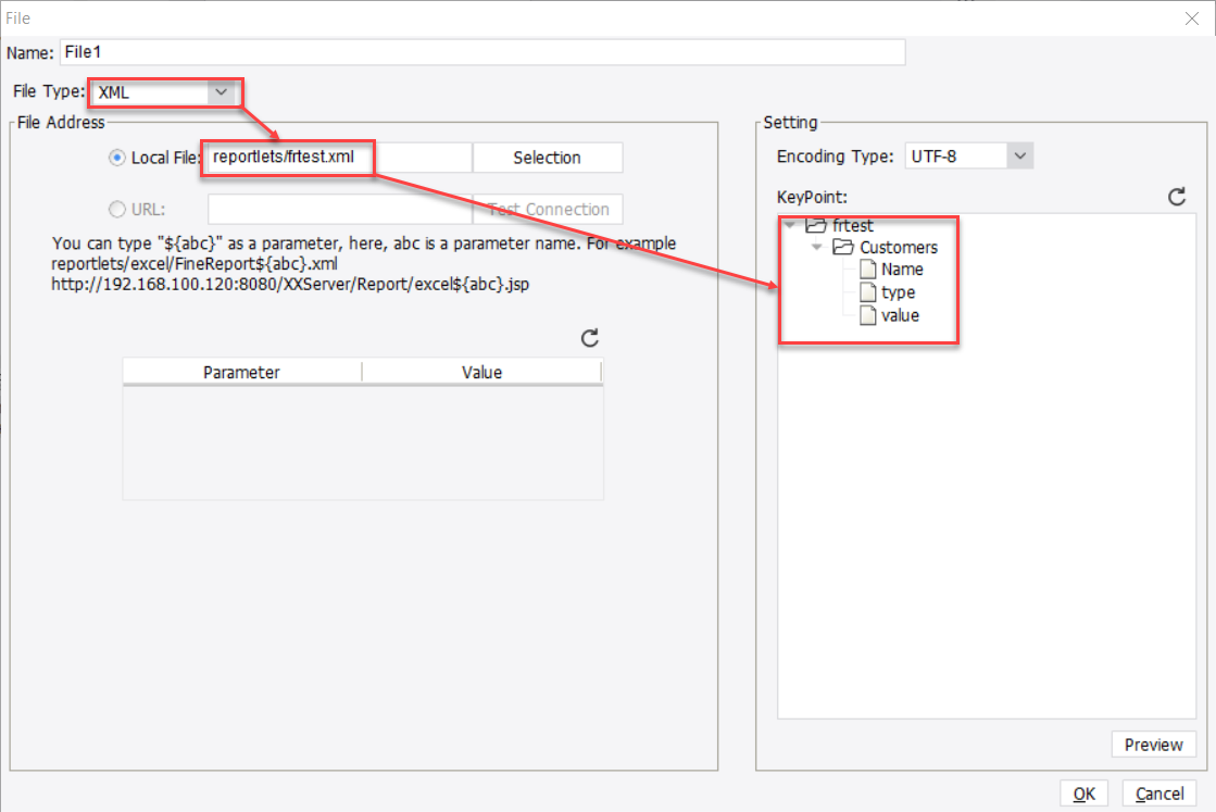 TXT and XML Dataset-FineReport Help Document