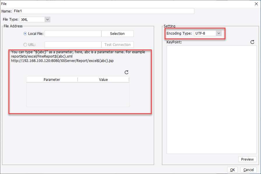 TXT and XML Dataset-FineReport Help Document