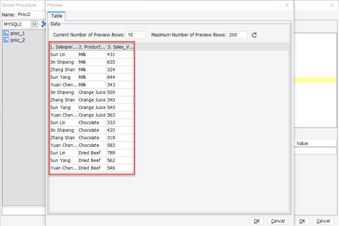 Stored Procedure-FineReport Help Document