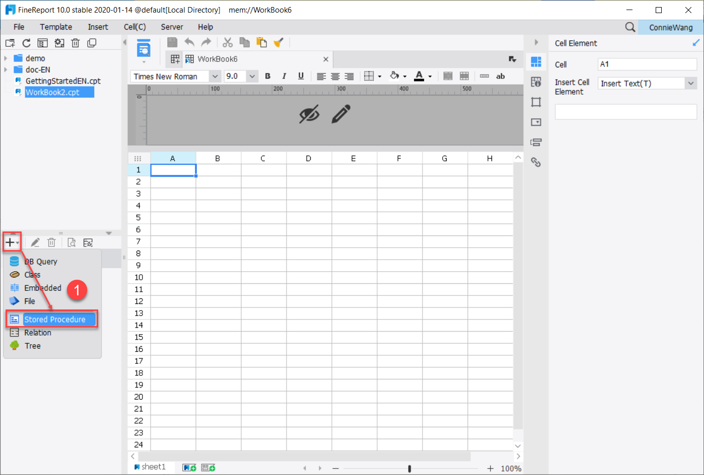 Stored Procedure-FineReport Help Document