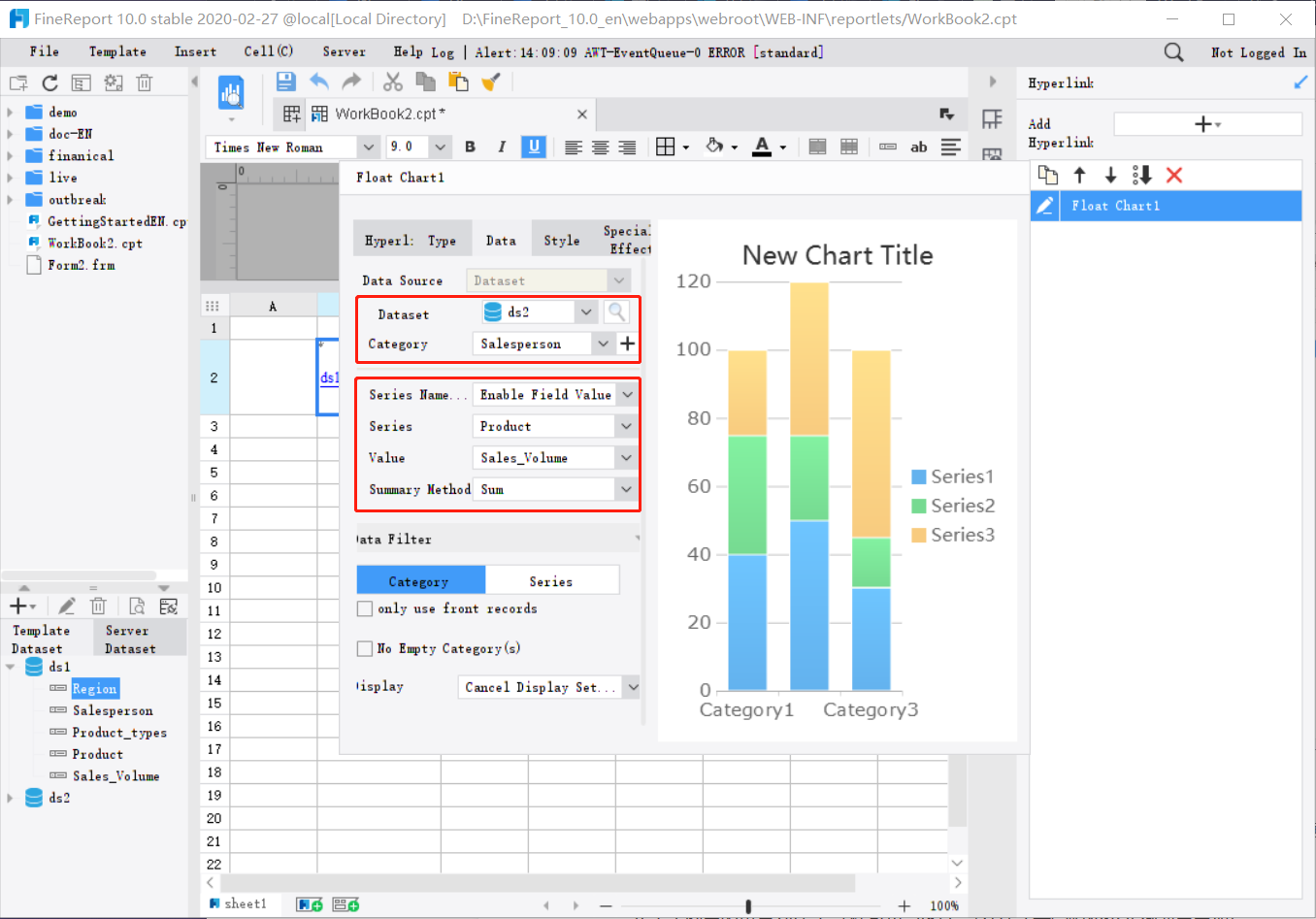 Chart Hyperlink Float Chart-FineReport Help Document