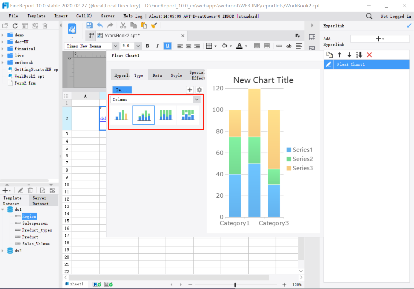 Chart Hyperlink Float Chart-FineReport Help Document