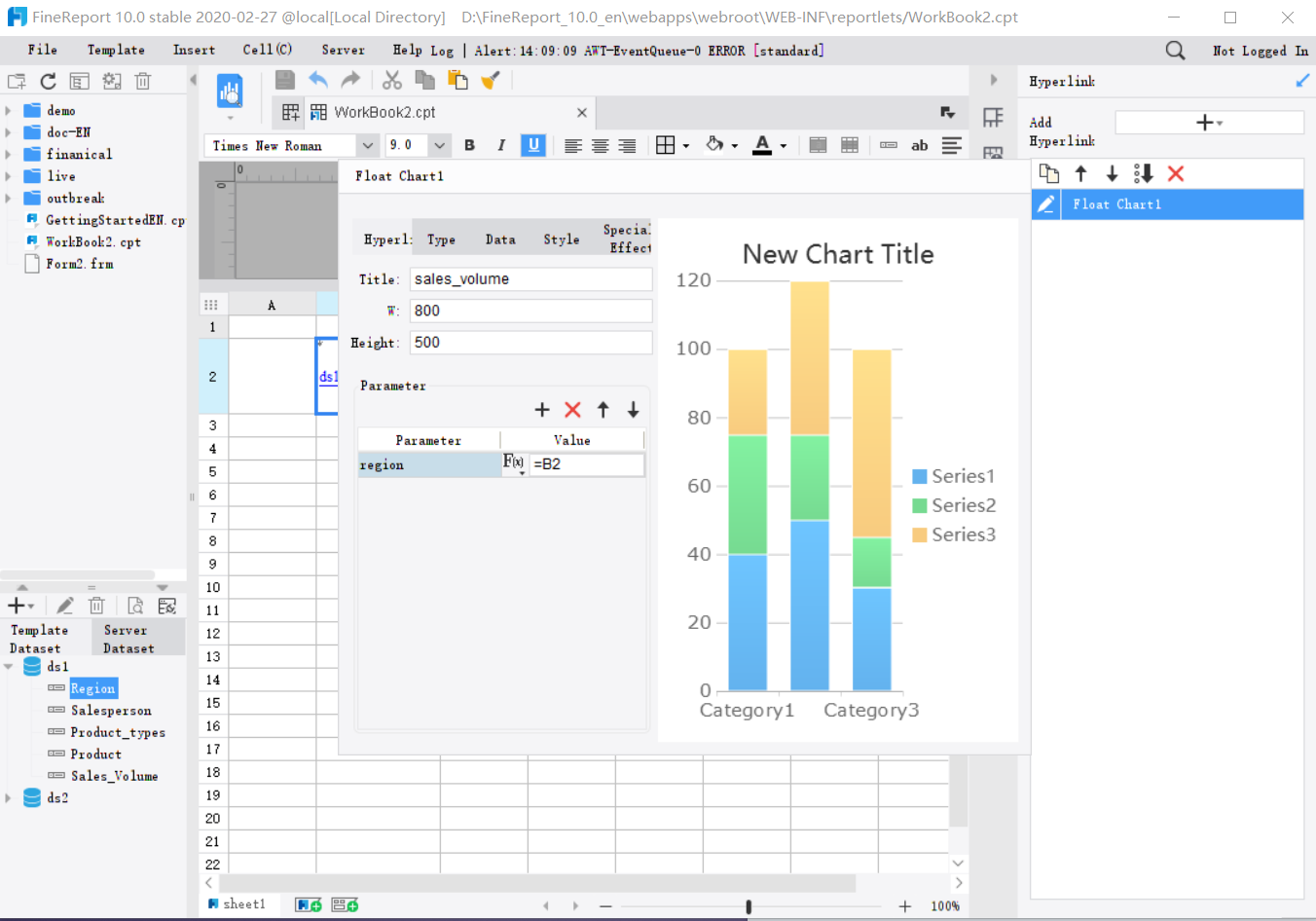 Chart Hyperlink Float Chart-FineReport Help Document