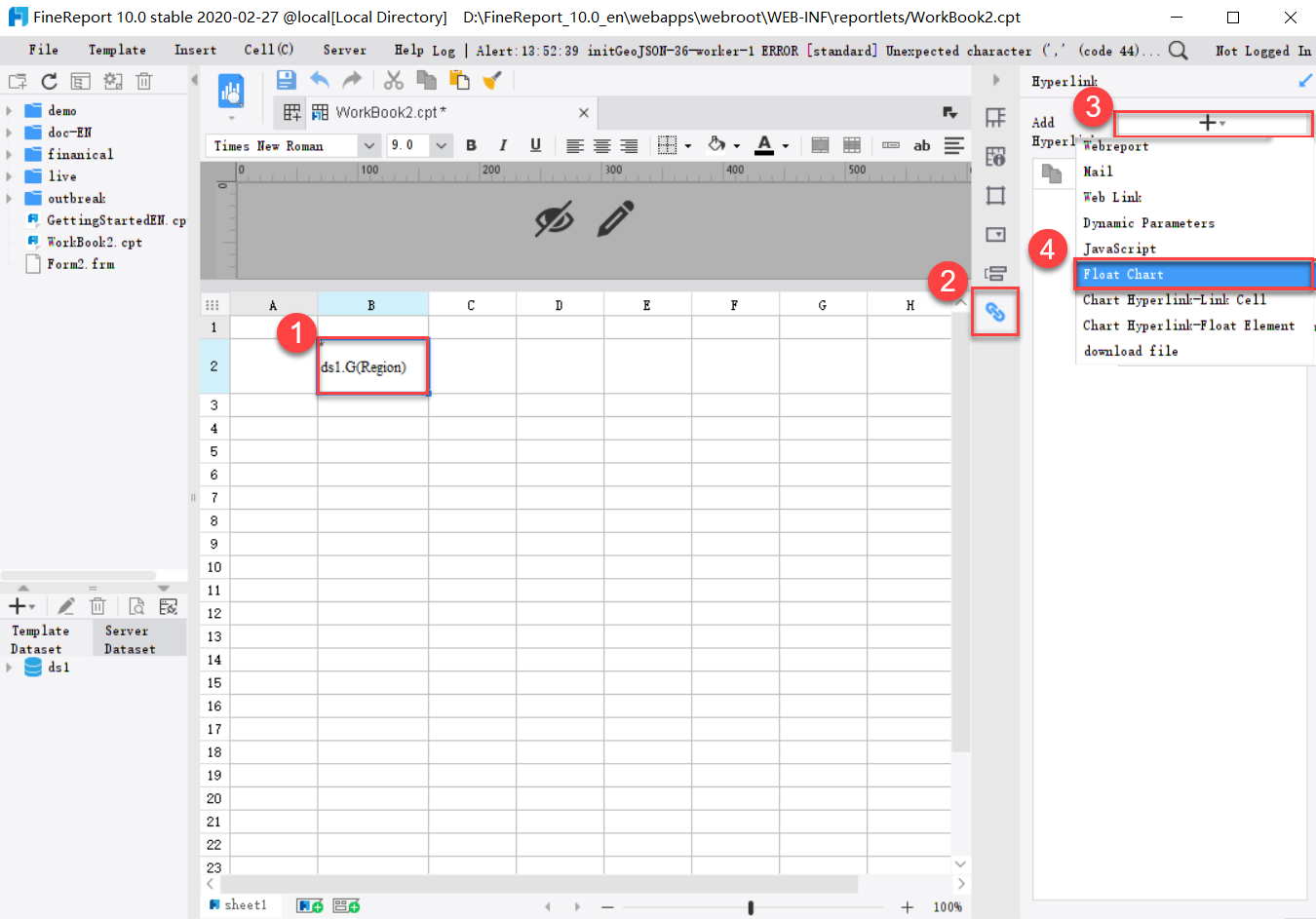 Chart Hyperlink Float Chart-FineReport Help Document