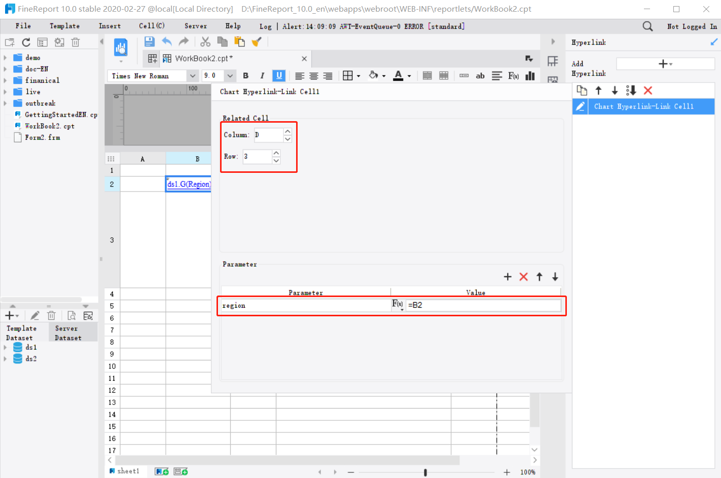 Chart Hyperlink Link Cell-FineReport Help Document