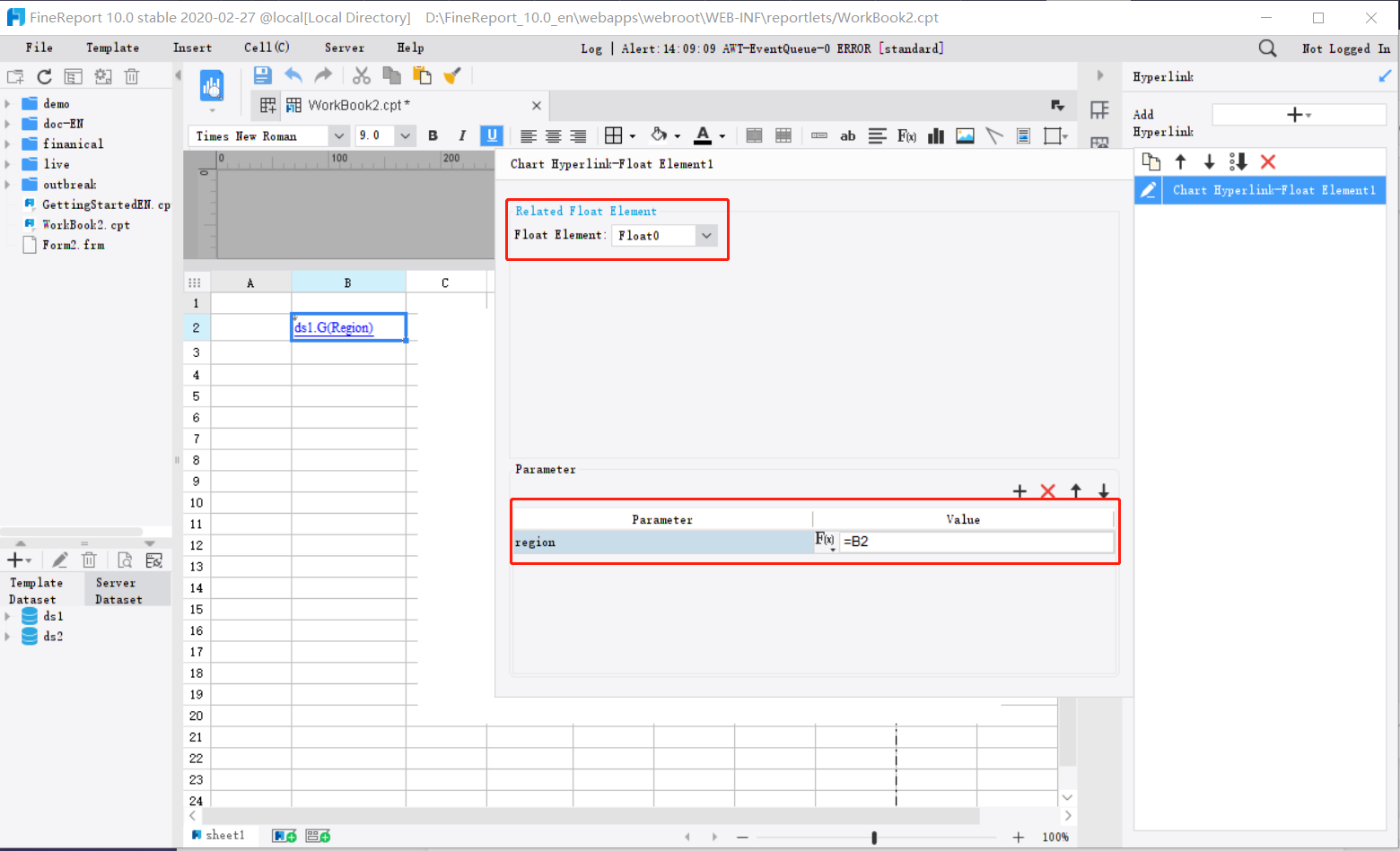 Chart Hyperlink Float Element-FineReport Help Document