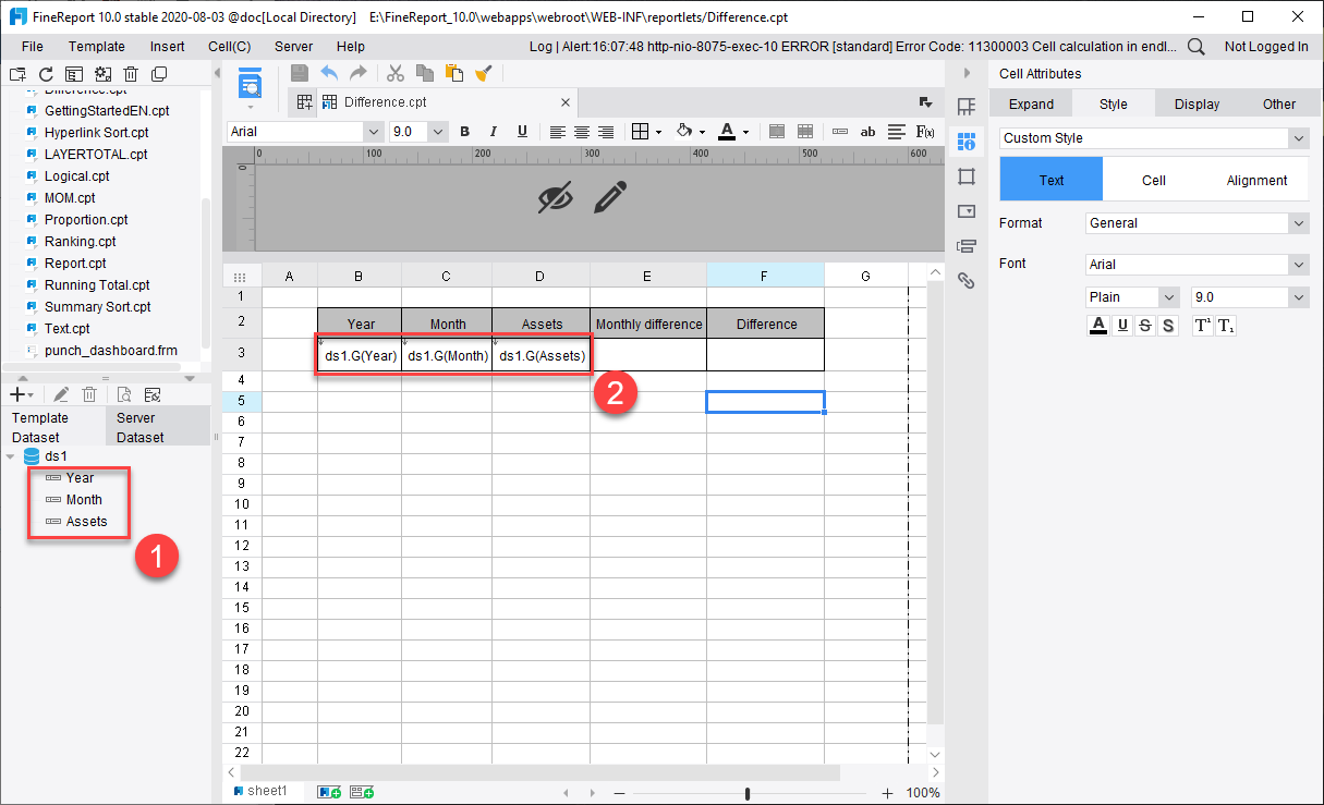 Difference-FineReport Help Document