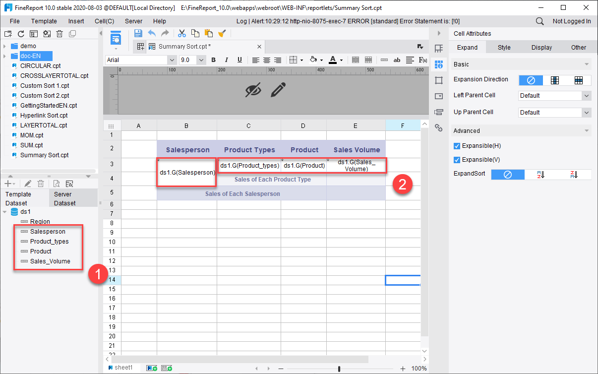 Sort-FineReport Help Document