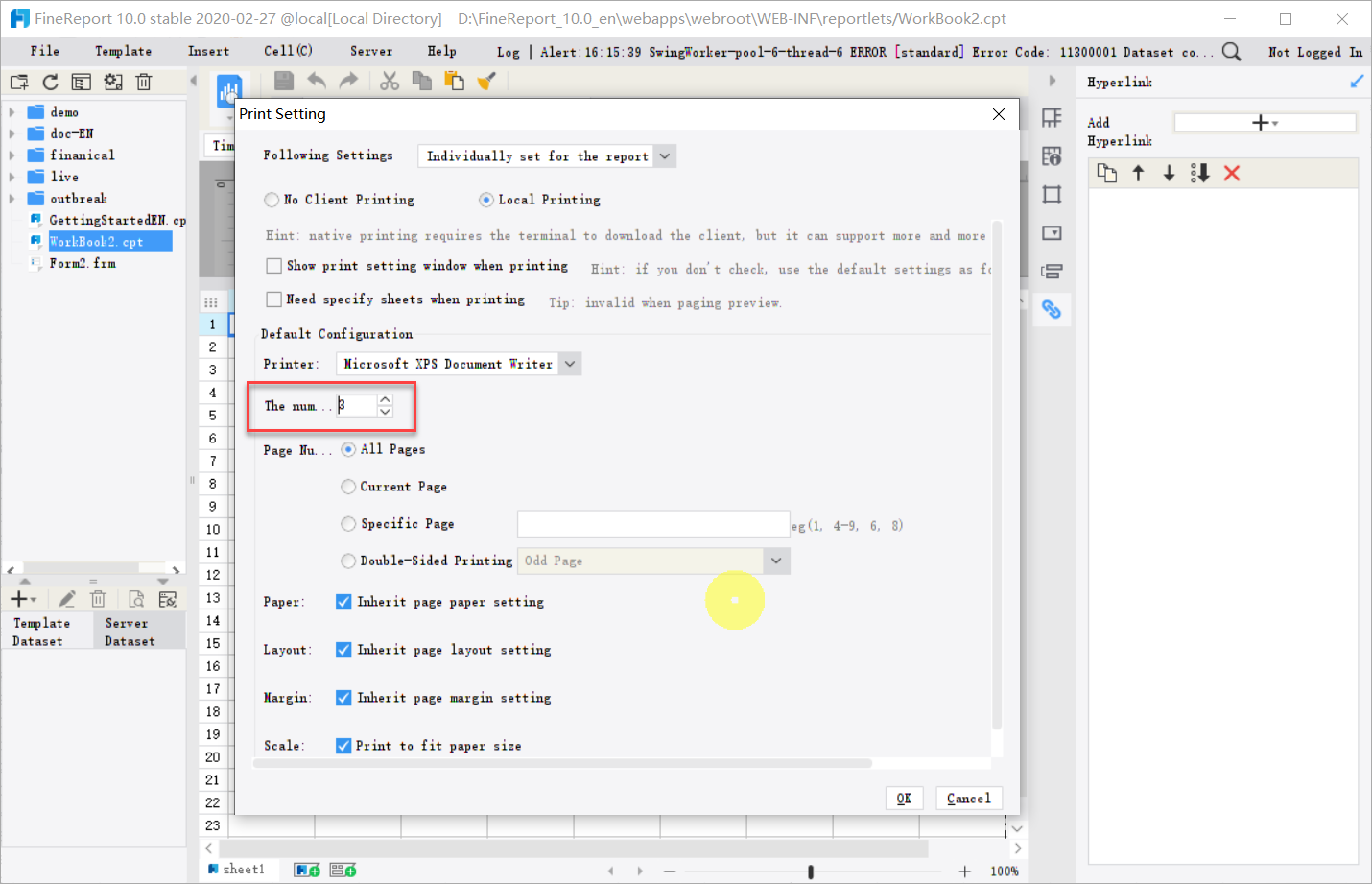 Print Settings-FineReport Help Document