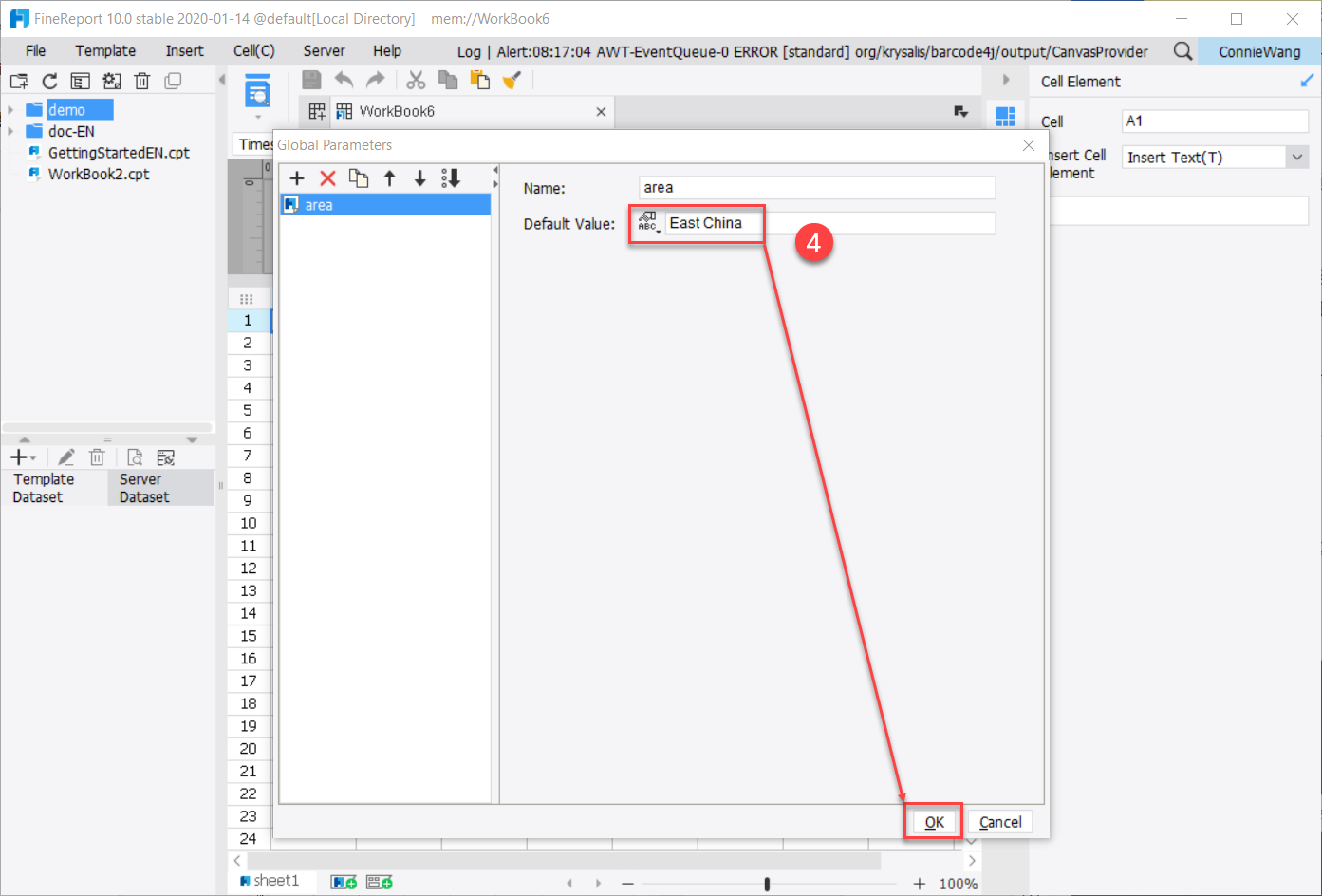 Global and Template Parameter-FineReport Help Document