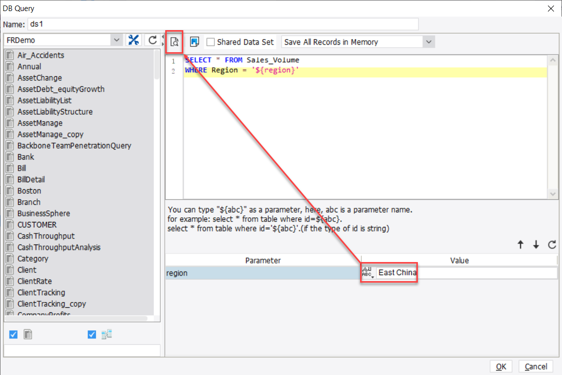Dataset Parameter-FineReport Help Document