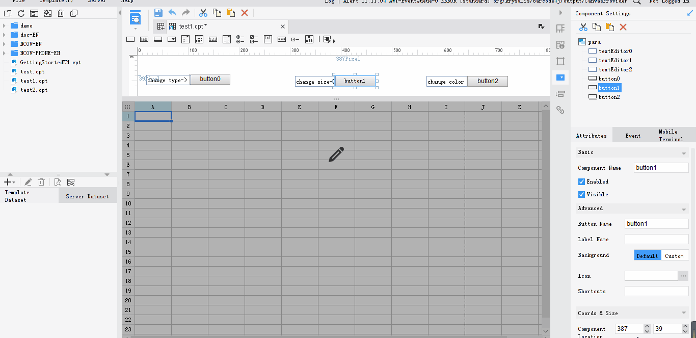 Button Widget-FineReport Help Document