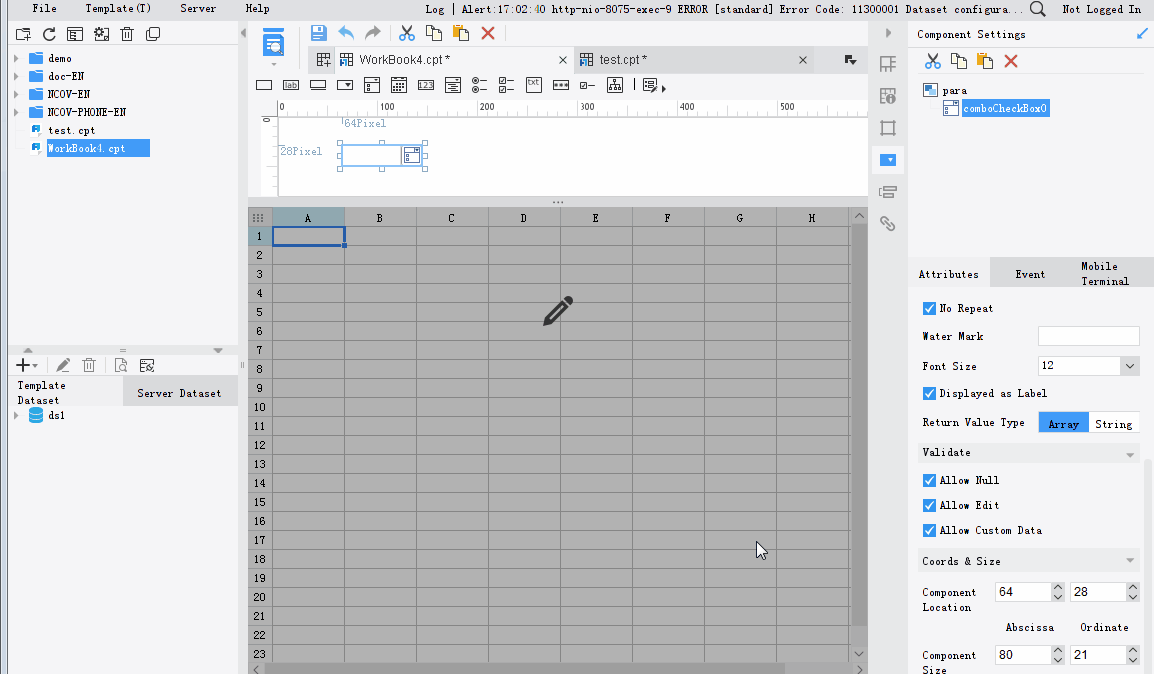 Drop-down Checkbox Widget-FineReport Help Document