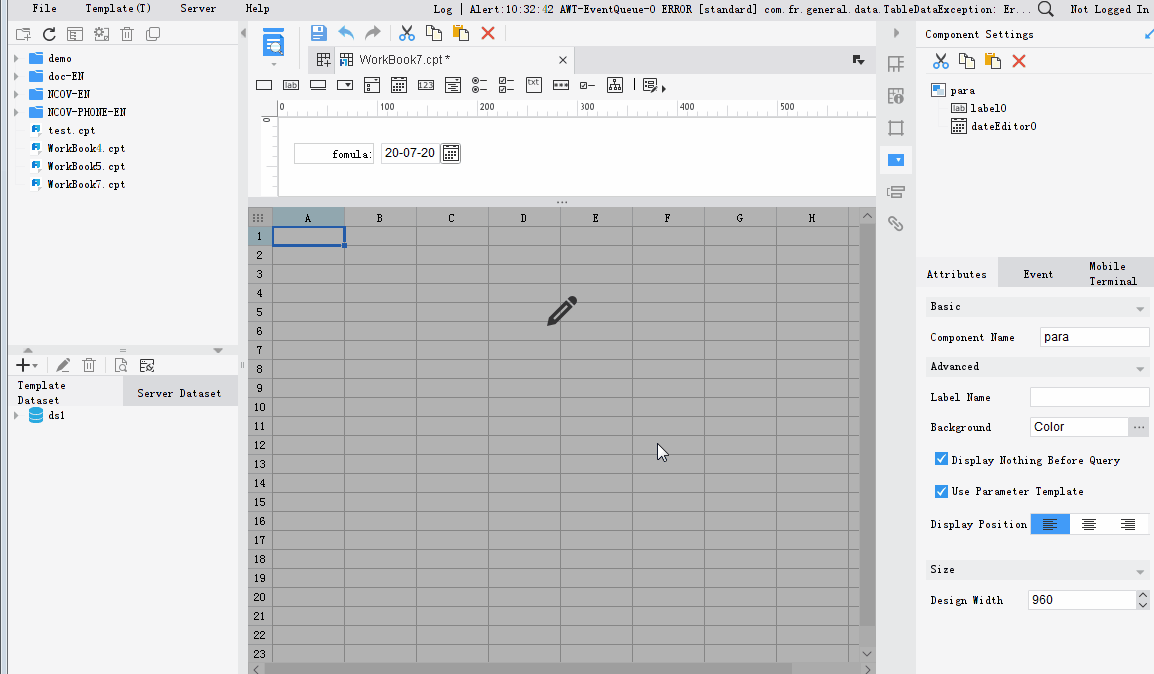 Date and Time Widget-FineReport Help Document