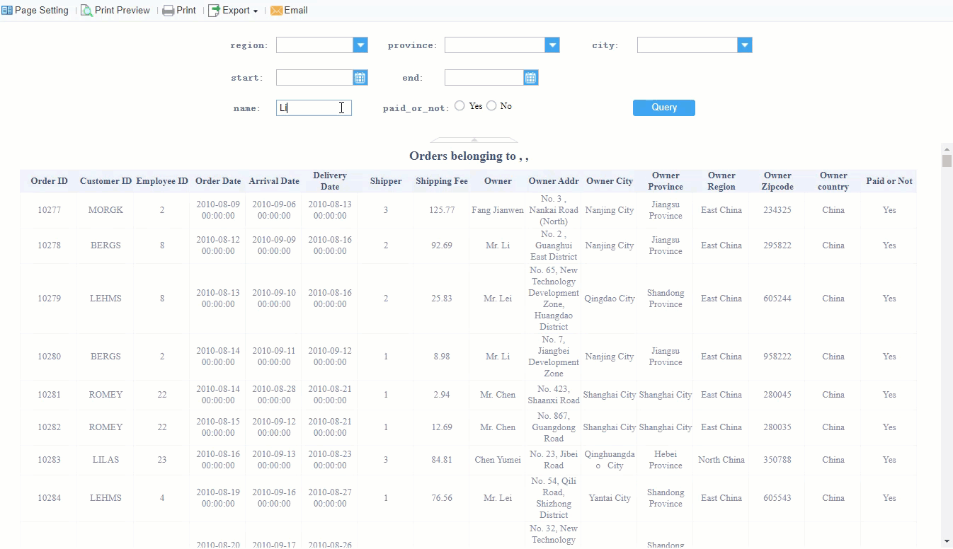 Common Parameter Application-FineReport Help Document