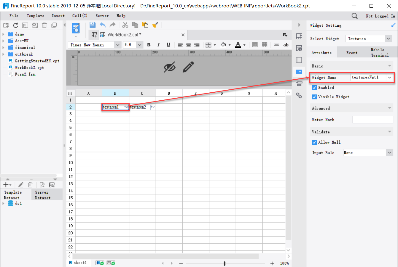 Report Text Area Widget Finereport Help Document 