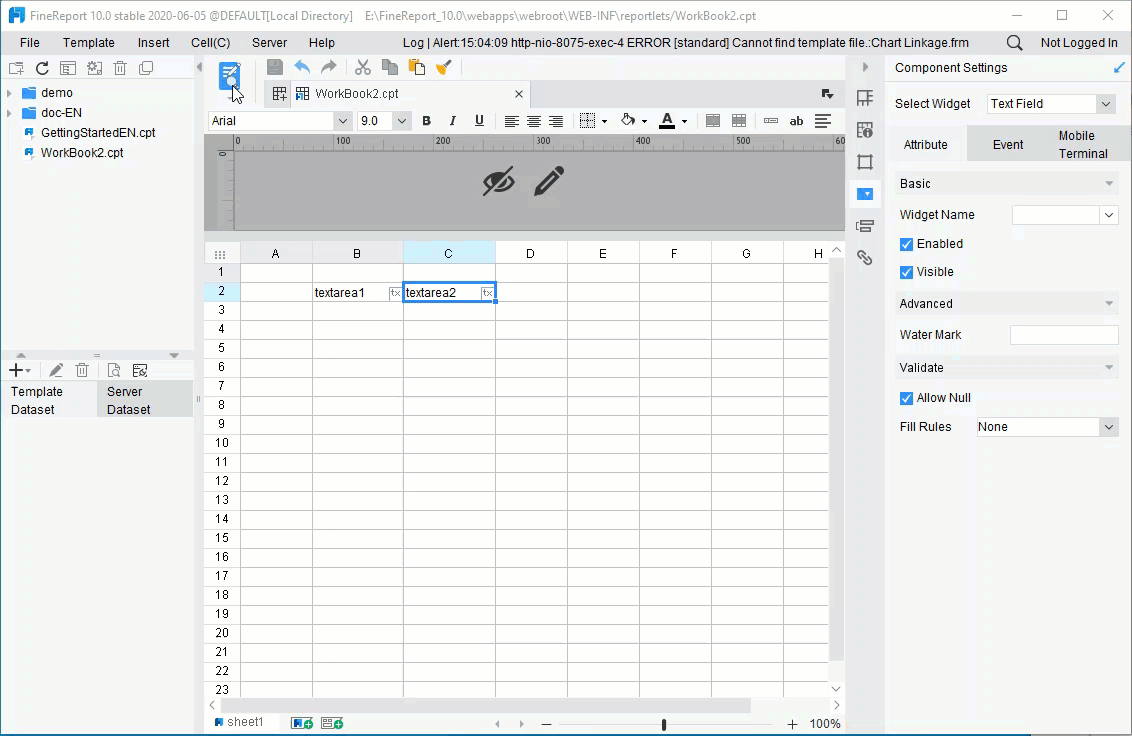 Report Text Area Widget-FineReport Help Document