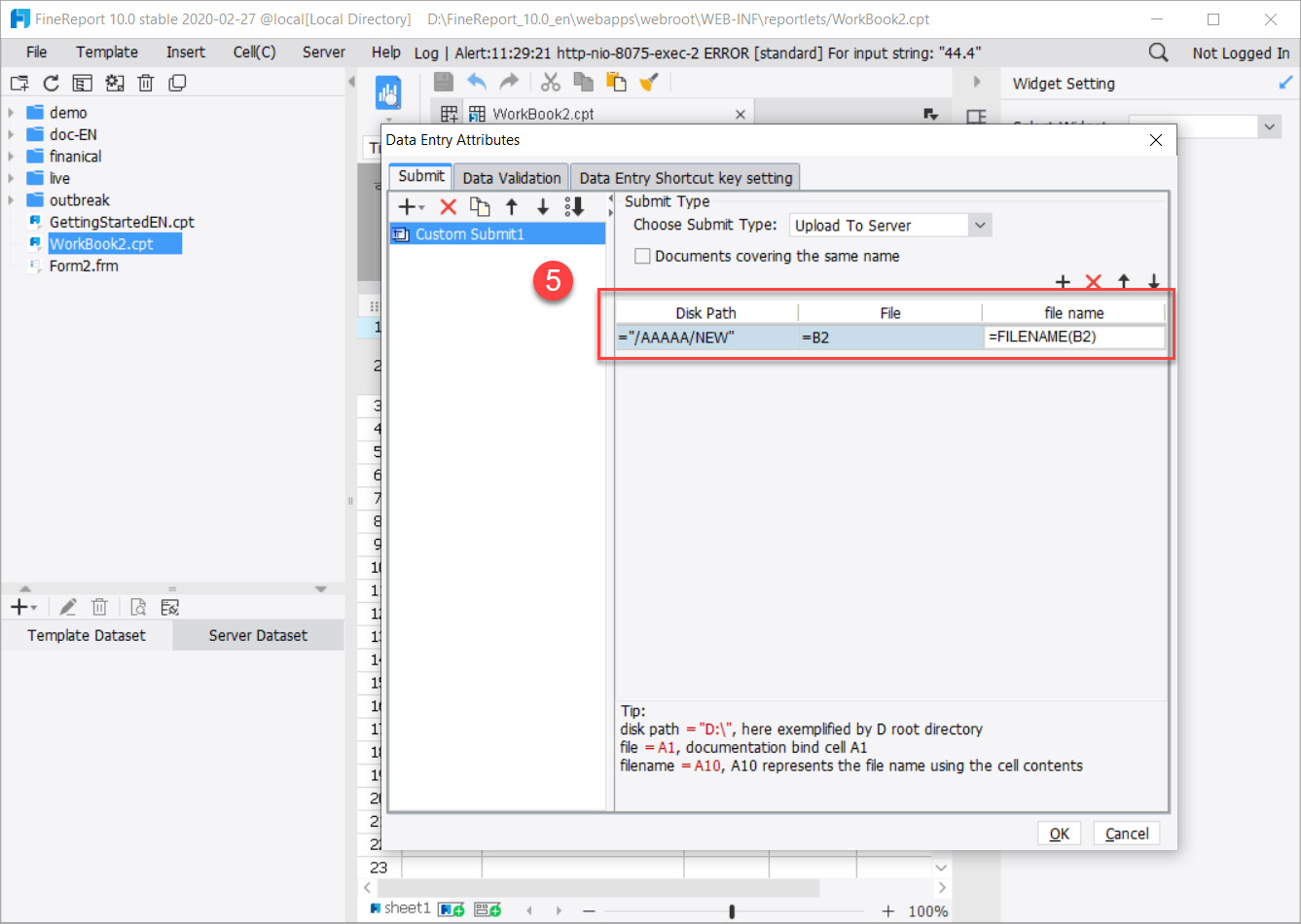 File Widget-FineReport Help Document