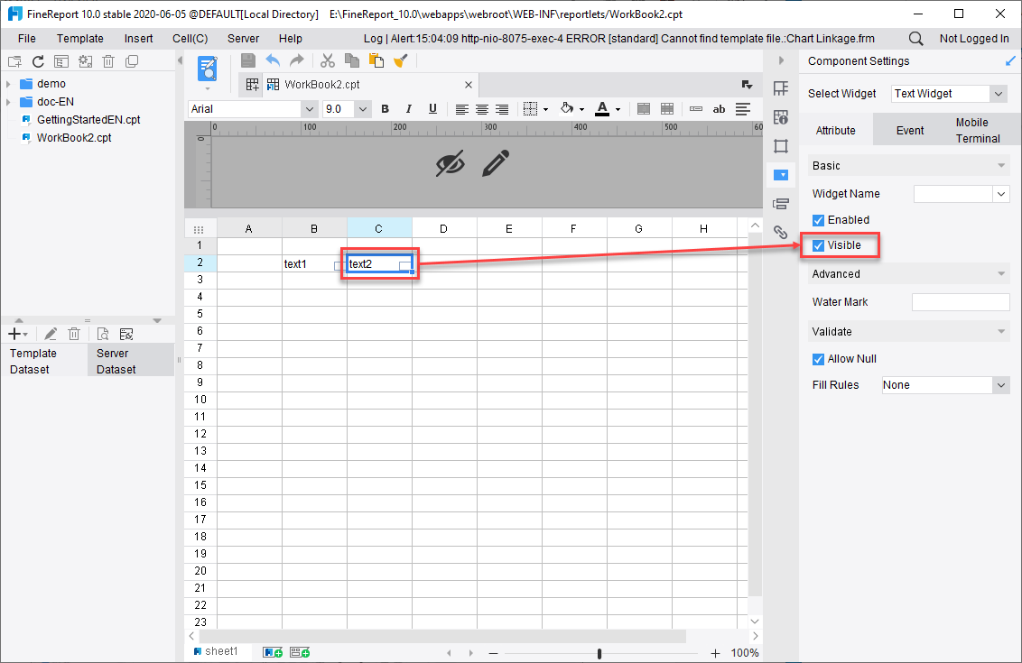 Report Text Field Widget-FineReport Help Document