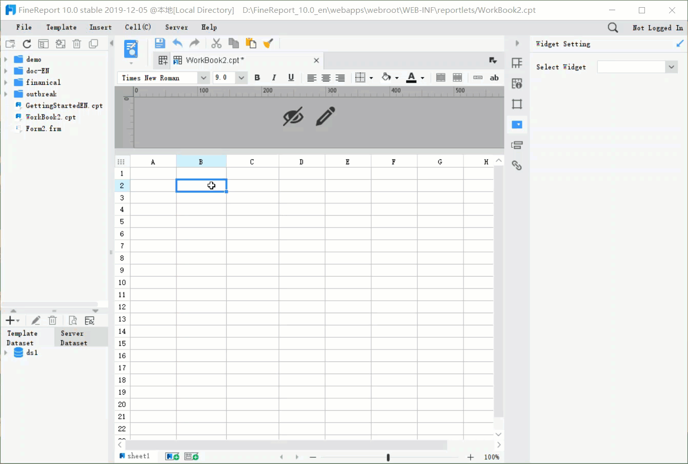 Report Number Widget-FineReport Help Document