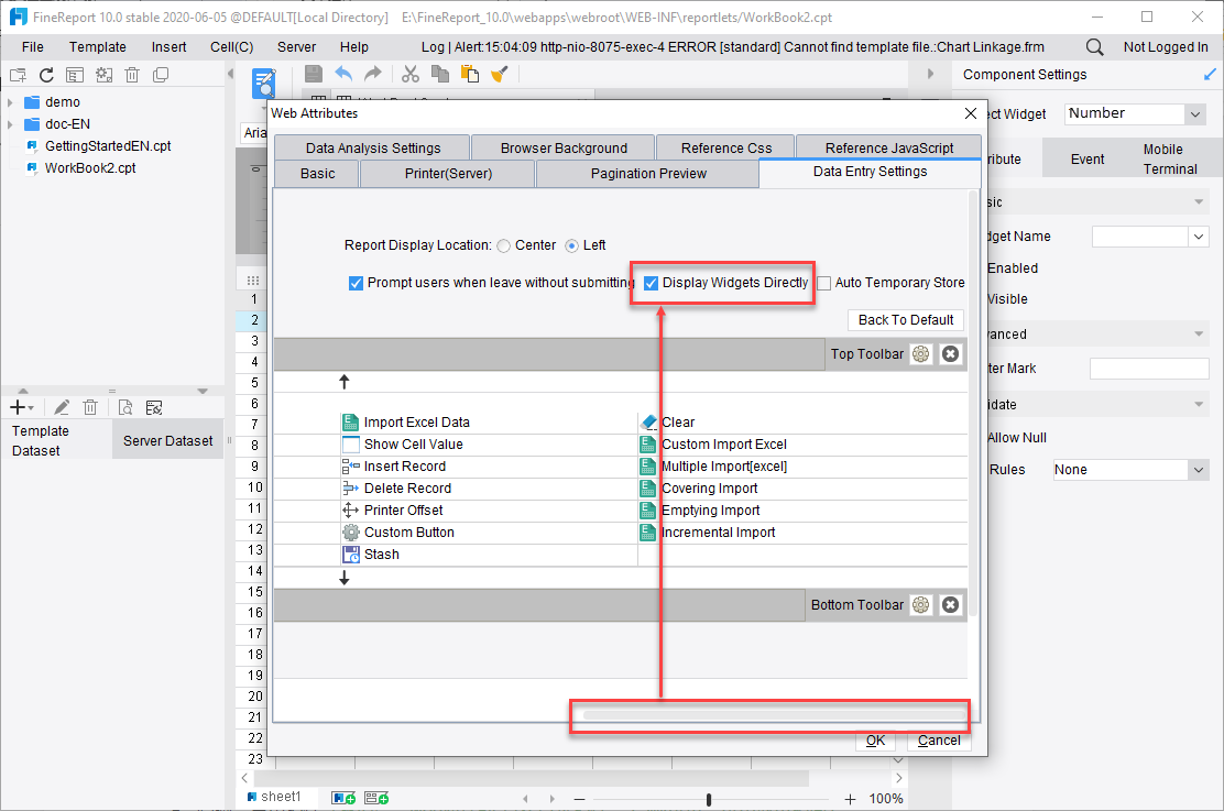 Report Number Widget-FineReport Help Document